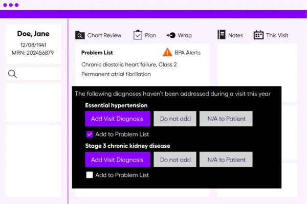 HCC risk suspecting software integrated with Epic for risk adjustment